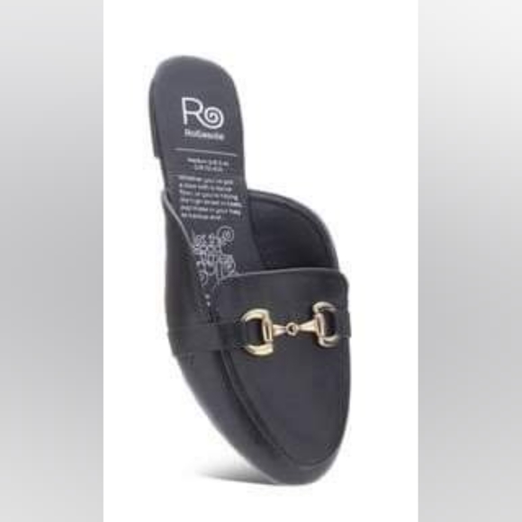 Rollasole | Shoes | New Rollasole Black Mule With Gold Buckle | Poshmark